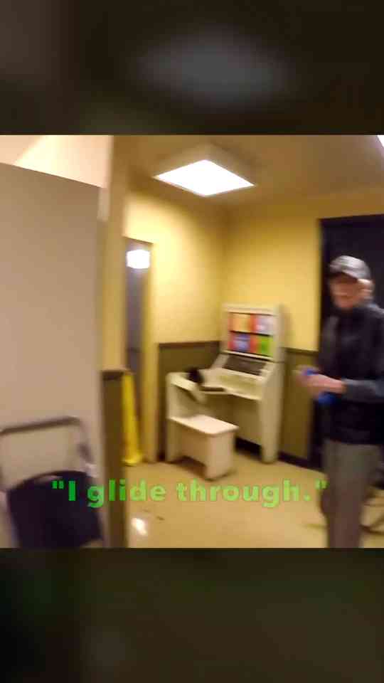 Old timer rides his bike through the grocery stores