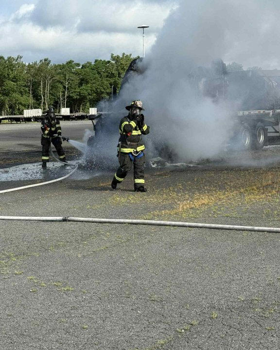 PHOTOS: Tractor-trailer bursts into flames in Bristol