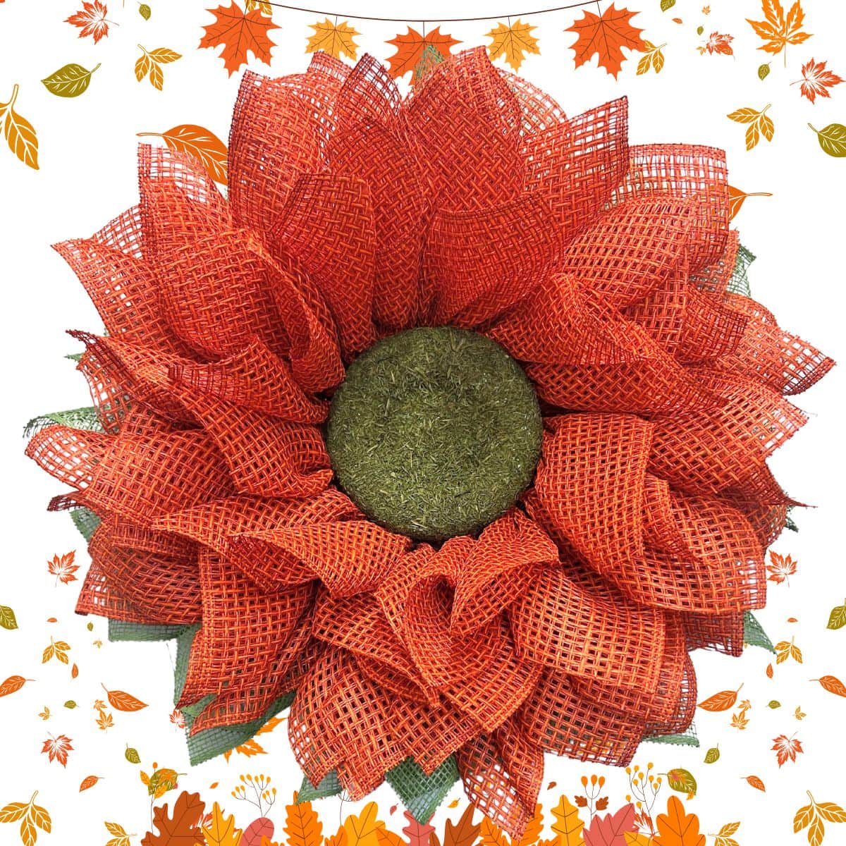Fall Flower Wreath with Textured Mesh – An Easy DIY