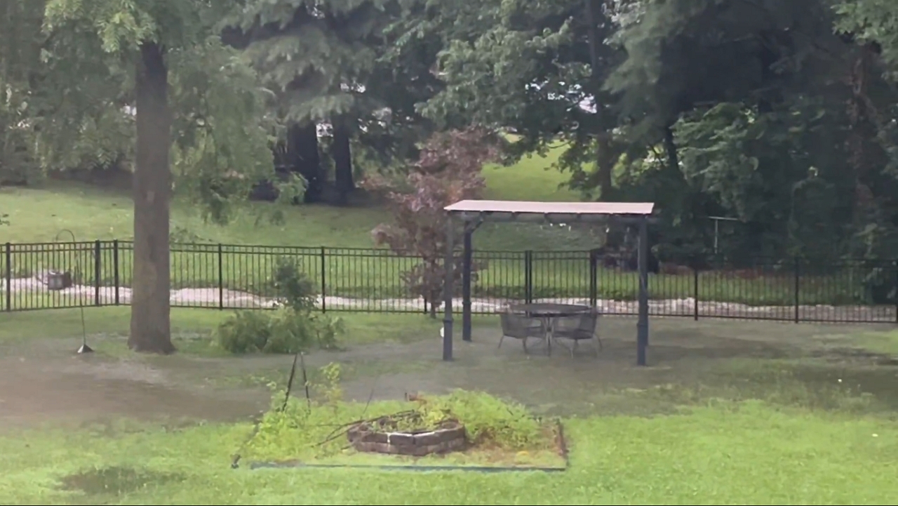 Flash flood rushes through Goshen, Kentucky, USA