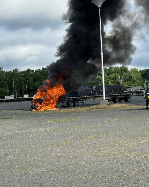 PHOTOS: Tractor-trailer bursts into flames in Bristol