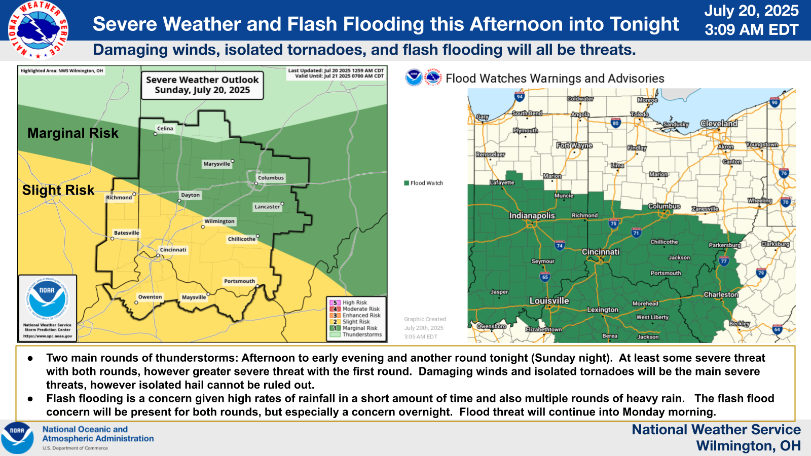 Flood watch issued for Columbus, central Ohio. See where NWS says ...