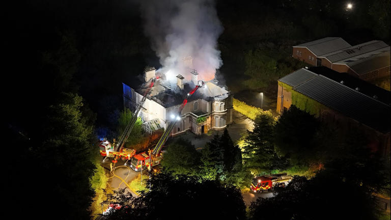 WATCH: Dramatic drone footage captures devastating fire as arson attack ...