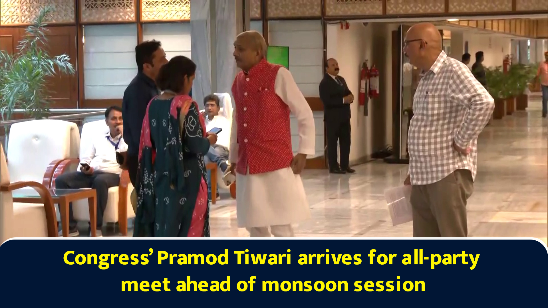 Congress’ Pramod Tiwari arrives for all-party meet ahead of monsoon session