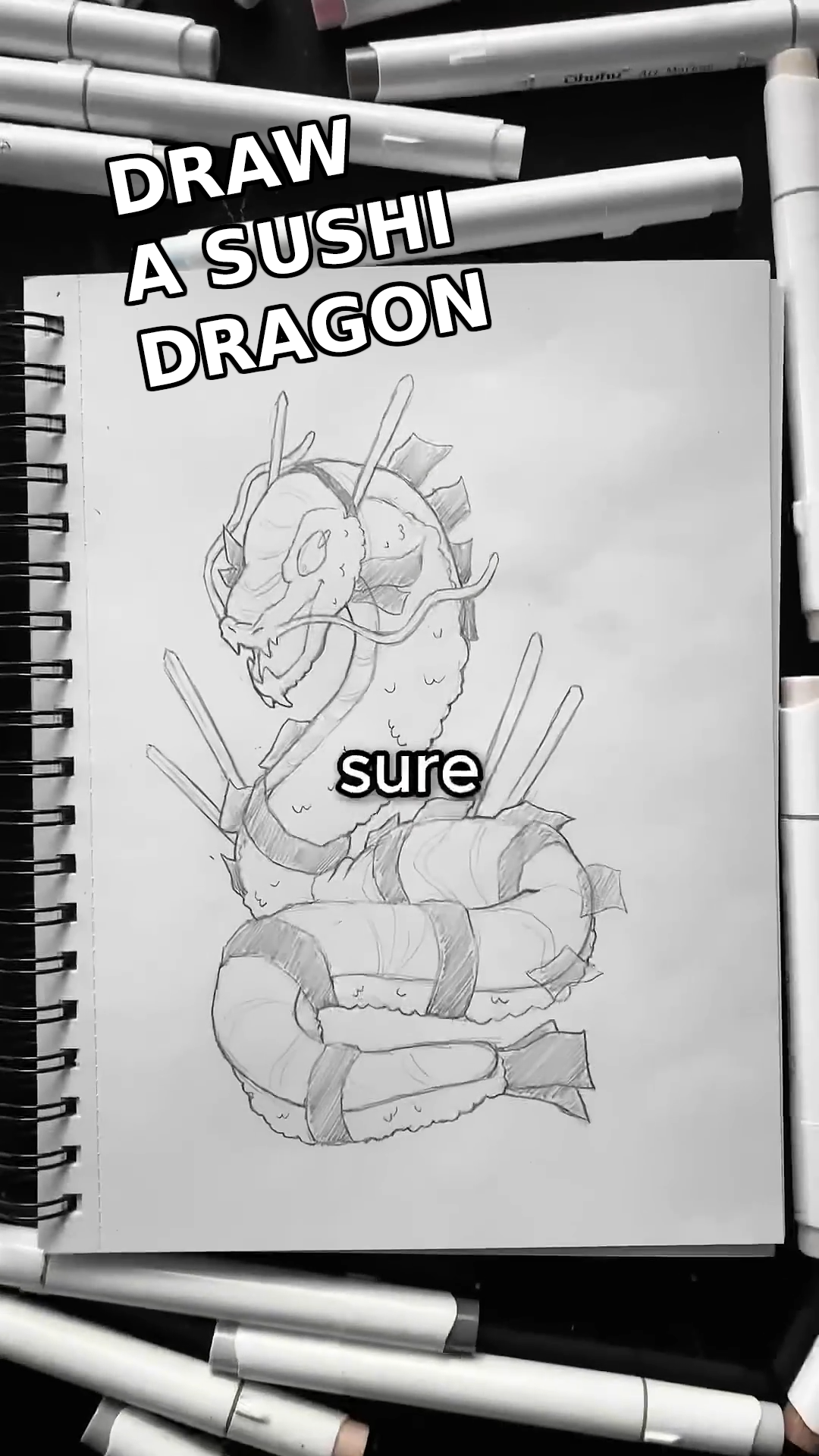 How to Draw a Sushi Dragon – Step-by-Step Sketch Guide