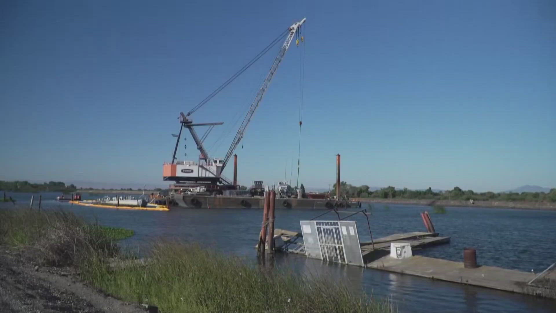 Sunken minesweeper removed from Delta after years of delay