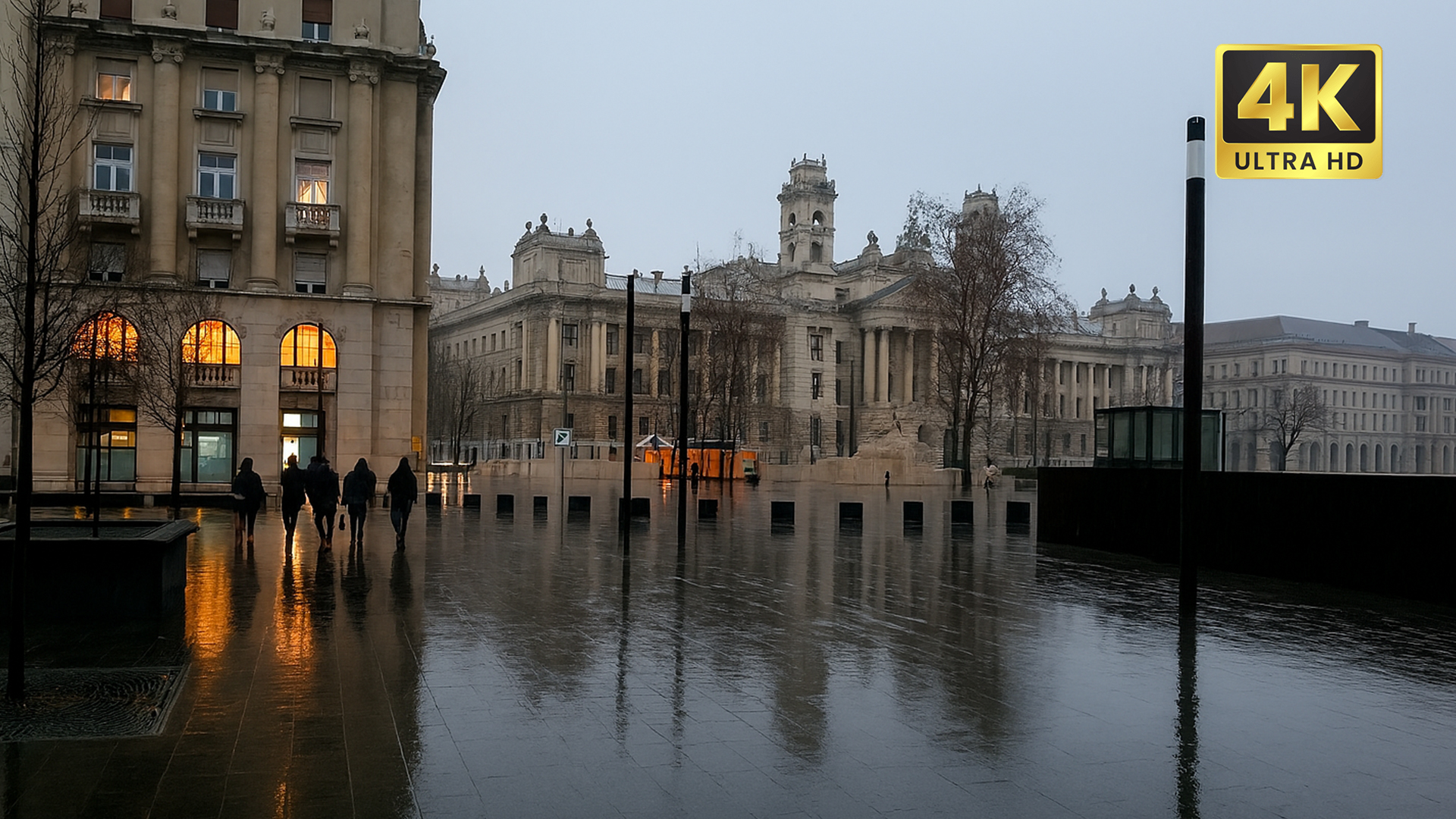 Budapest, Hungary – Heavy Rain and City Sounds 4K 60p