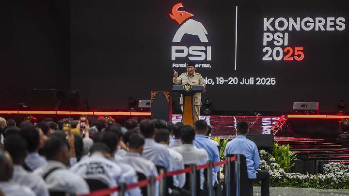 Prabowo Berkelakar Usul Fusi Partai Politik saat Pidato di Kongres PSI