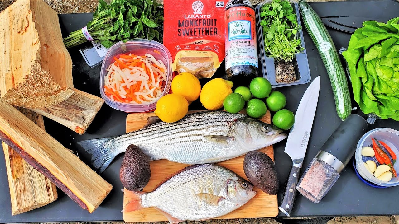From Shore to Plate: Striped Bass and Surf Perch Lettuce Wraps!