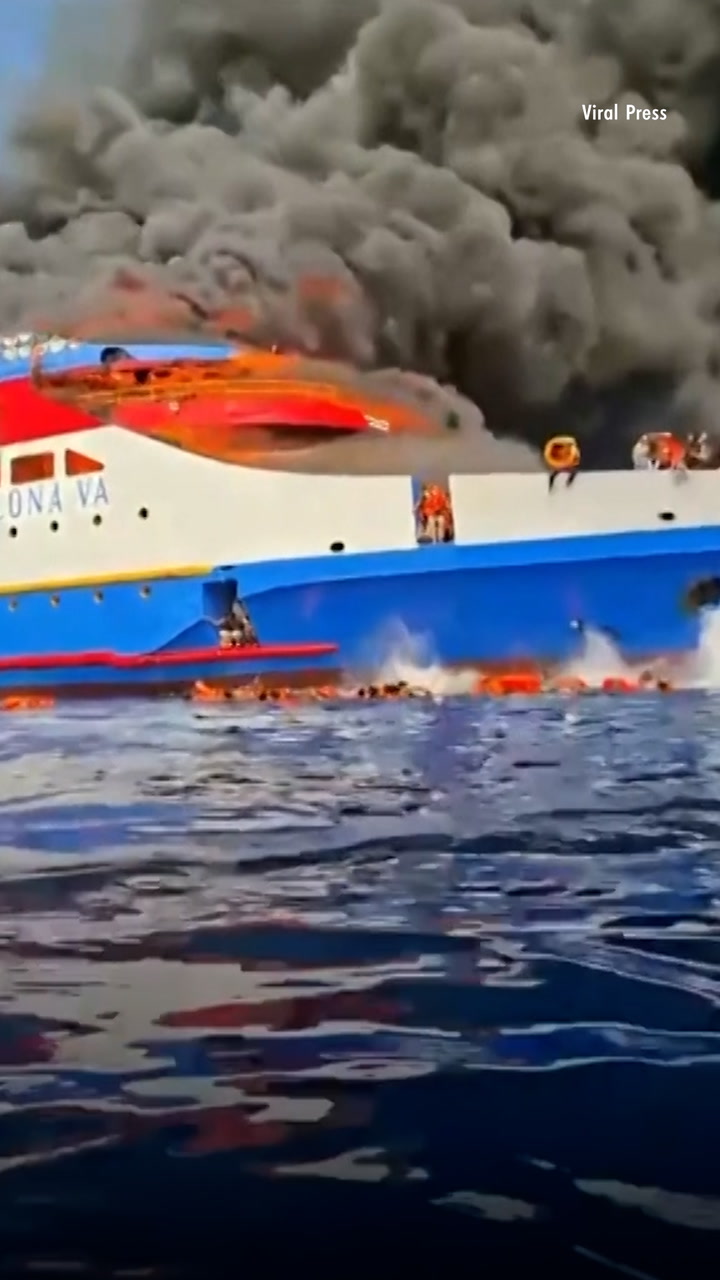 Ferry Bursts into Flames with 280 Passengers Onboard, Forcing Many to ...