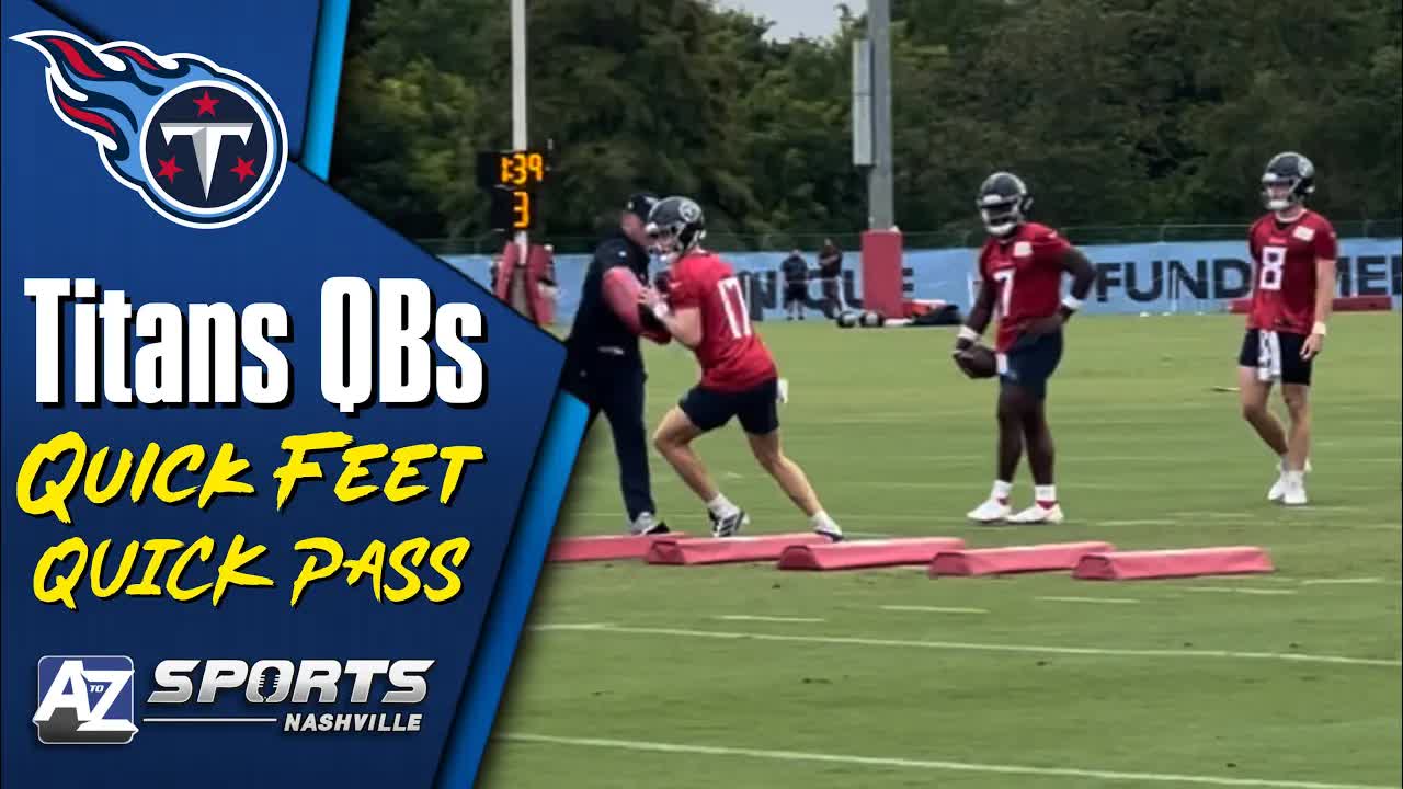 Titans QBs Work on Quick Feet and Quick Releases