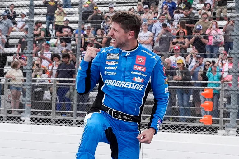 NASCAR results today: Nashville - Denny Hamlin fights penalty to go ...