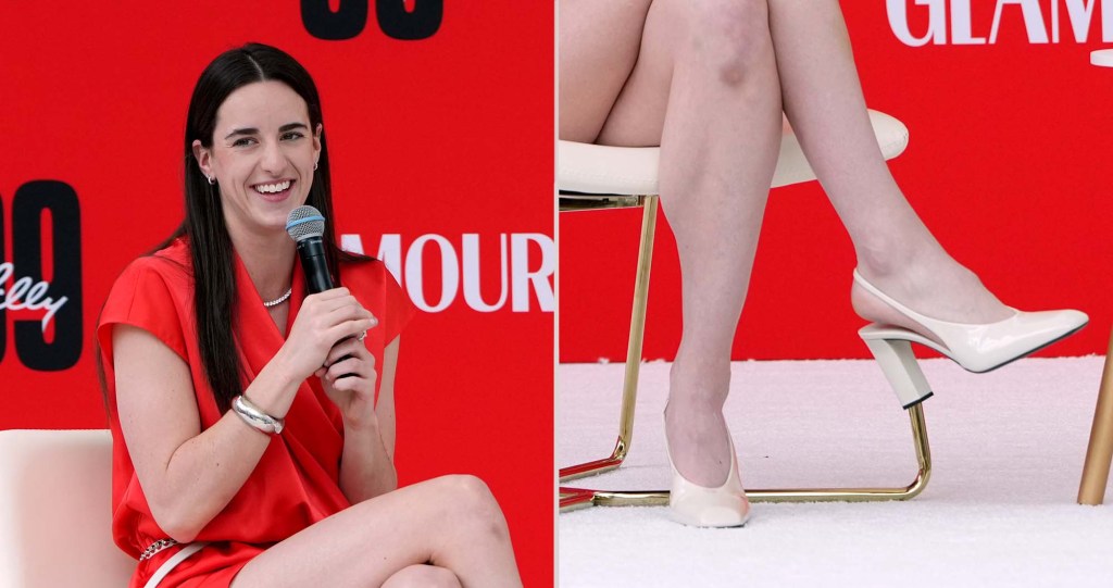 Caitlin Clark Leans Into Glossy Geometry in Prada Slingbacks for ...