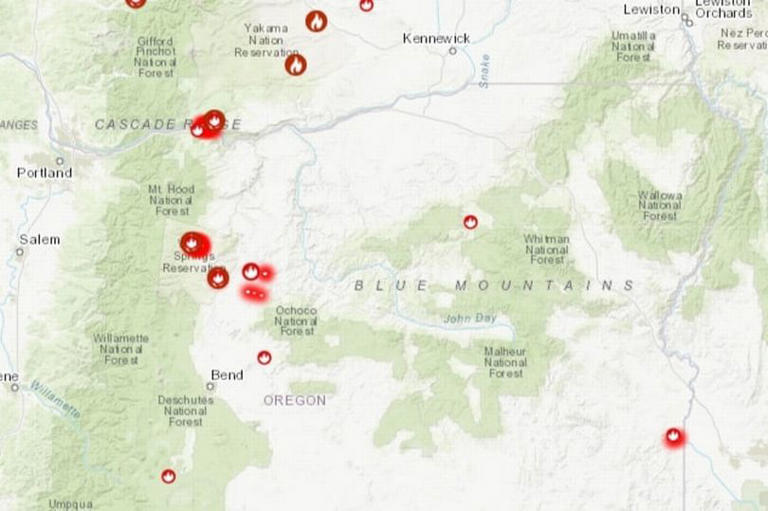 Map shows Oregon wildfire exploding into nation’s largest as terrified ...