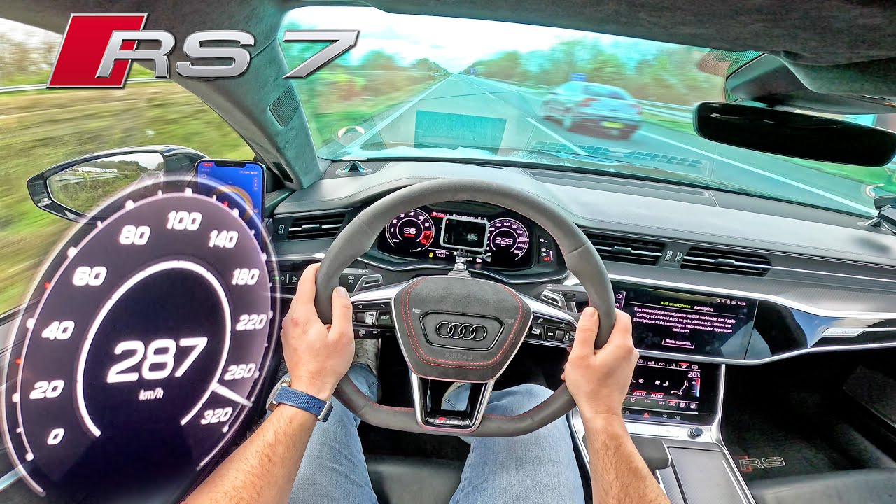 Audi RS7 C8 – Autobahn POV Drive Through Heavy Traffic at High Speed