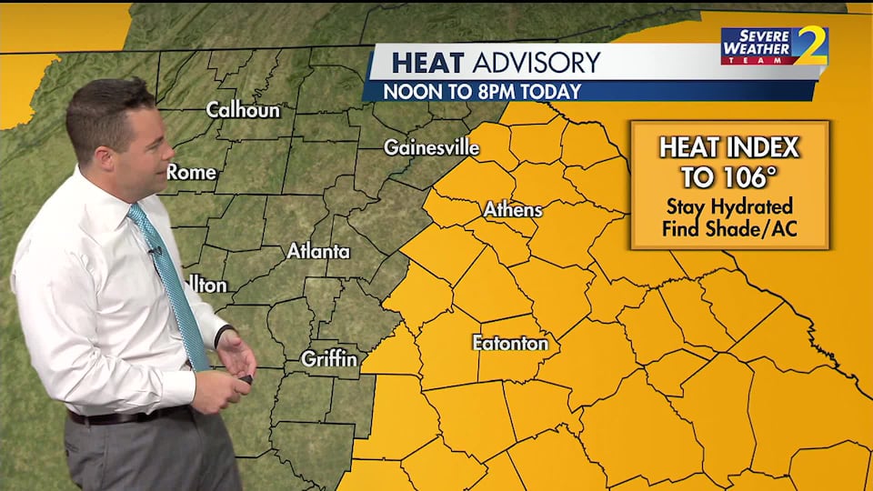 Hot and humid Monday; heat advisory for eastern counties