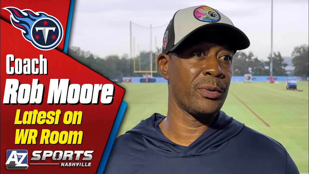 Titans WR coach Rob Moore discusses the state of the WR room at ...