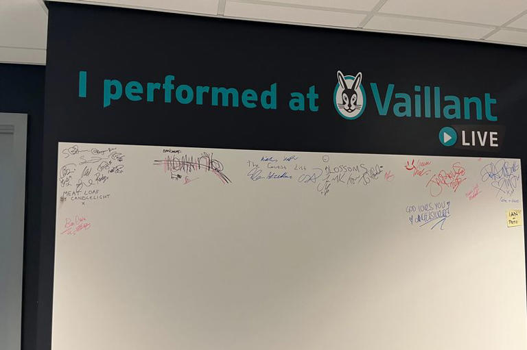 Inside the backstage area and dressing rooms at Derby's Vaillant Live