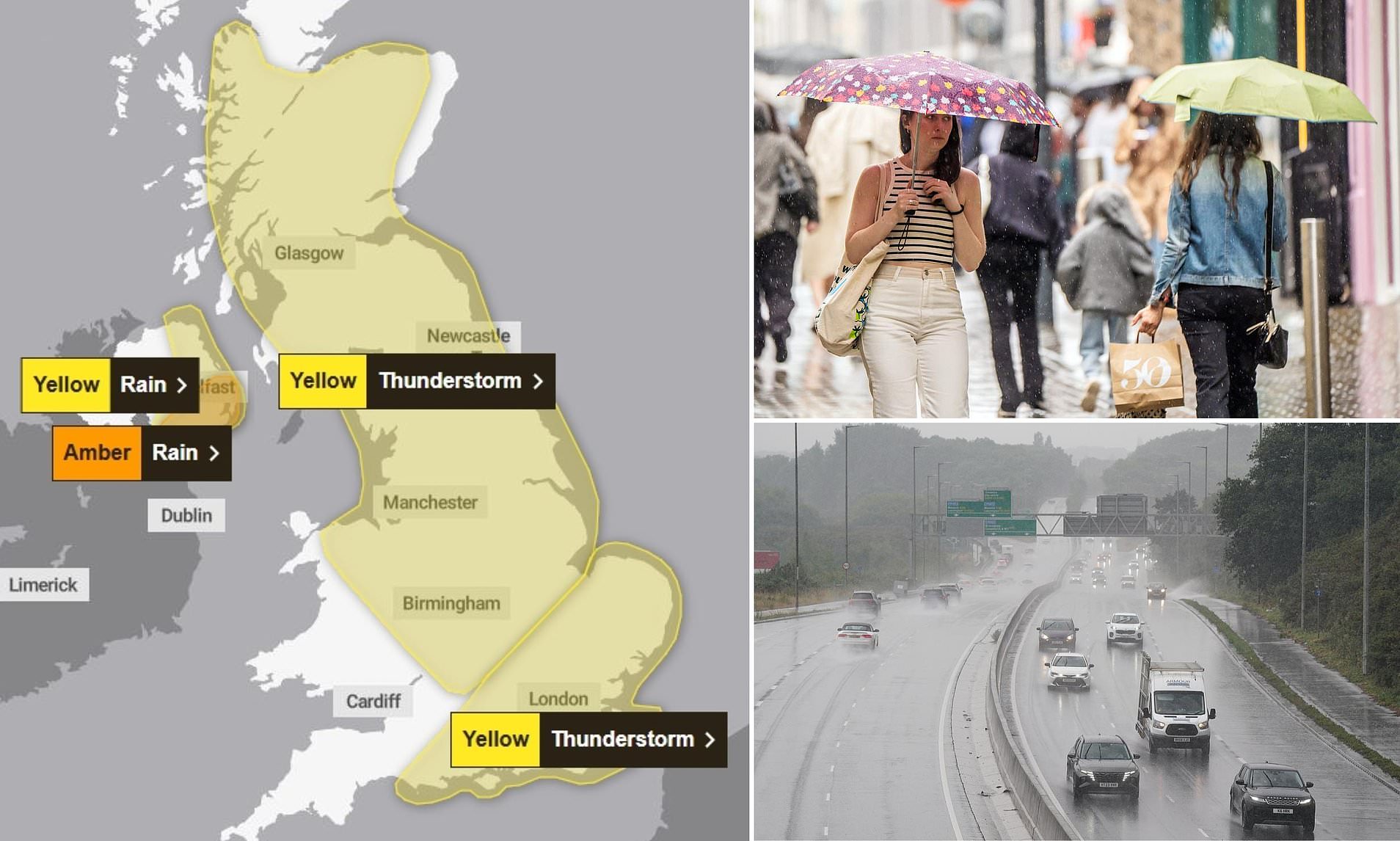 Thunderstorms to batter the UK with flash flooding, hail, lightning and ...