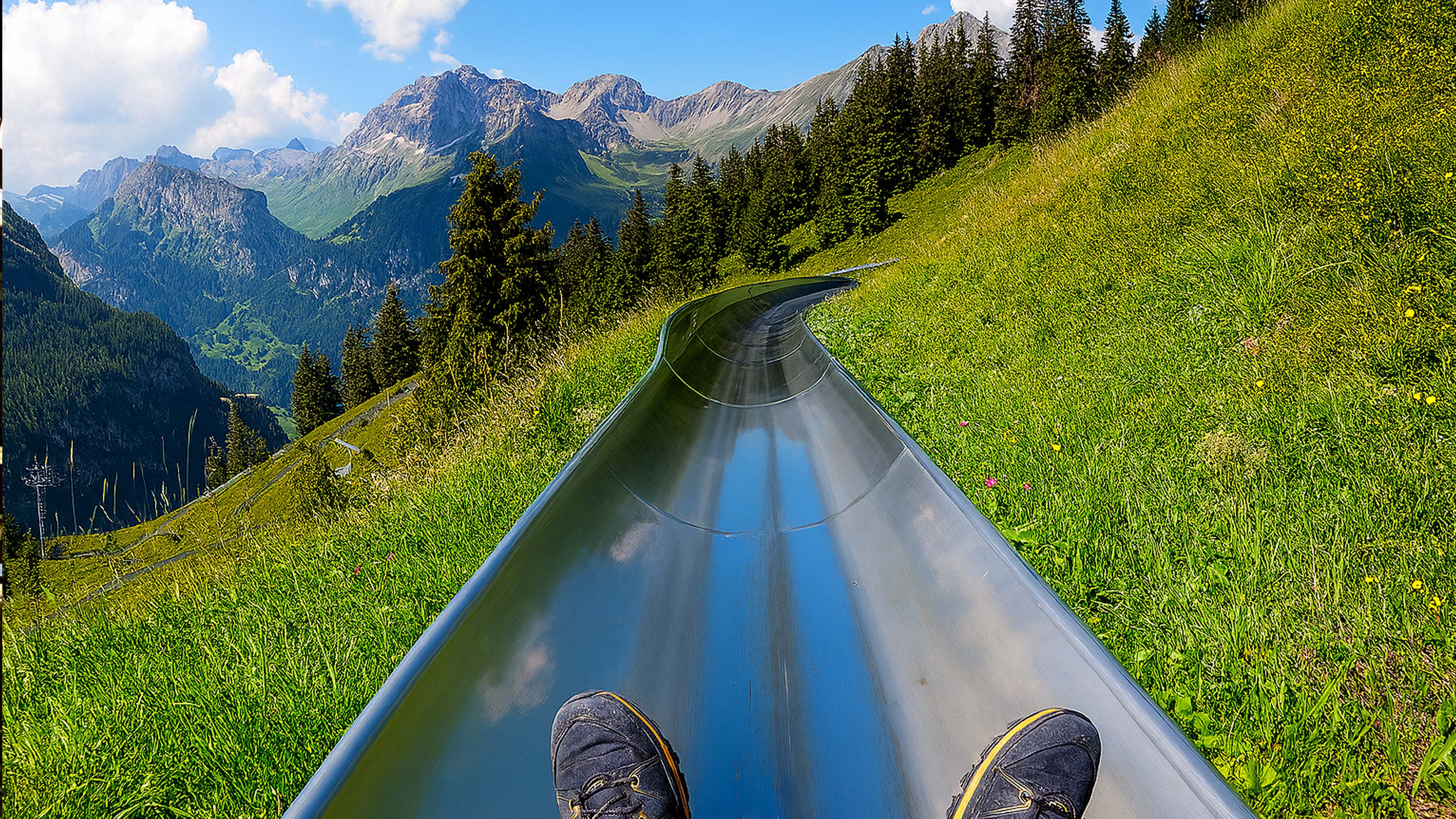 Mountain Coaster Oeschinensee Kandersteg Switzerland (4K)