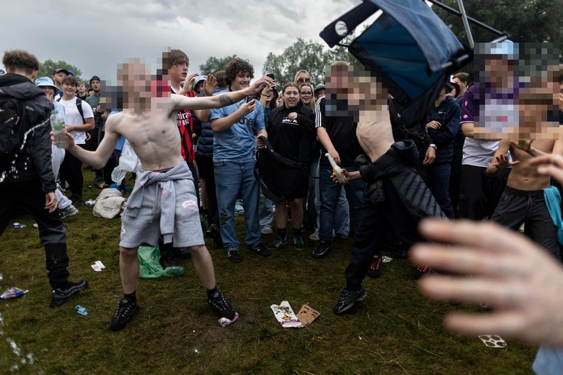 New images from Gallagher Hill chaos as camping chairs and bottles ...