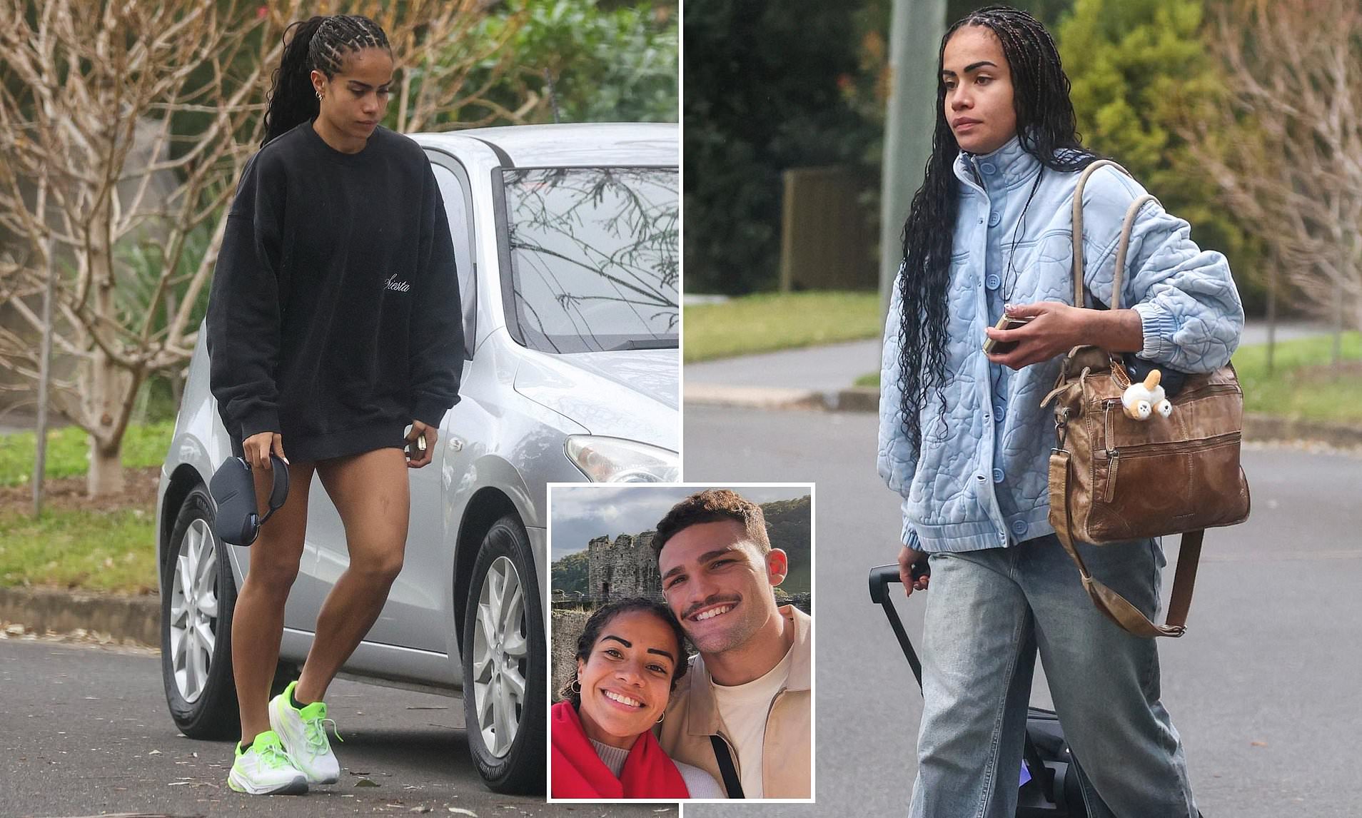 Mary Fowler looks tense as she leaves Nathan Cleary's place after ...