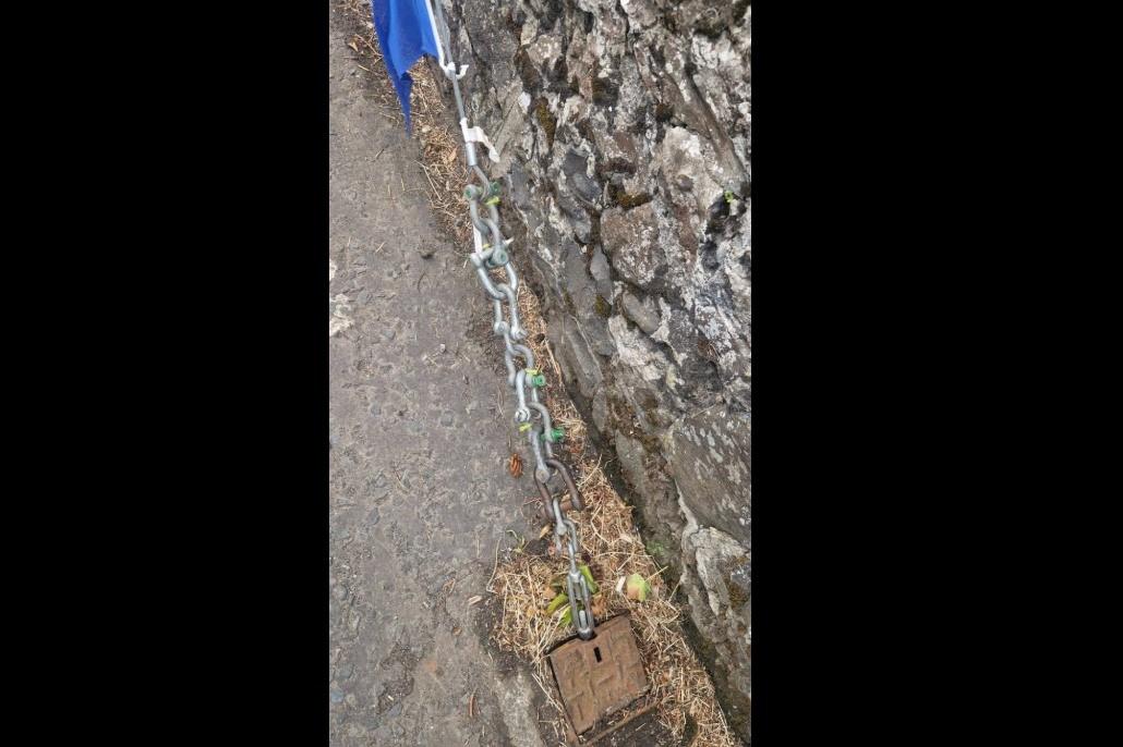 Damage to Orange arch support wire and bunting in Cairncastle being ...