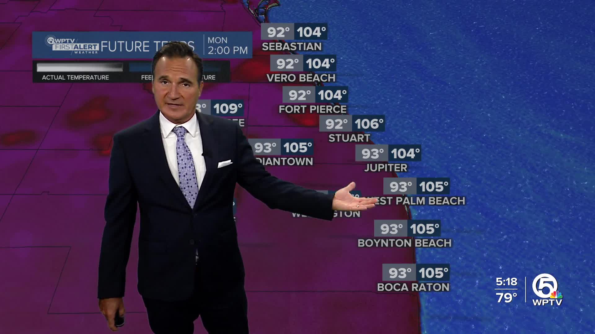 WPTV First Alert Weather forecast, morning of July 21, 2025