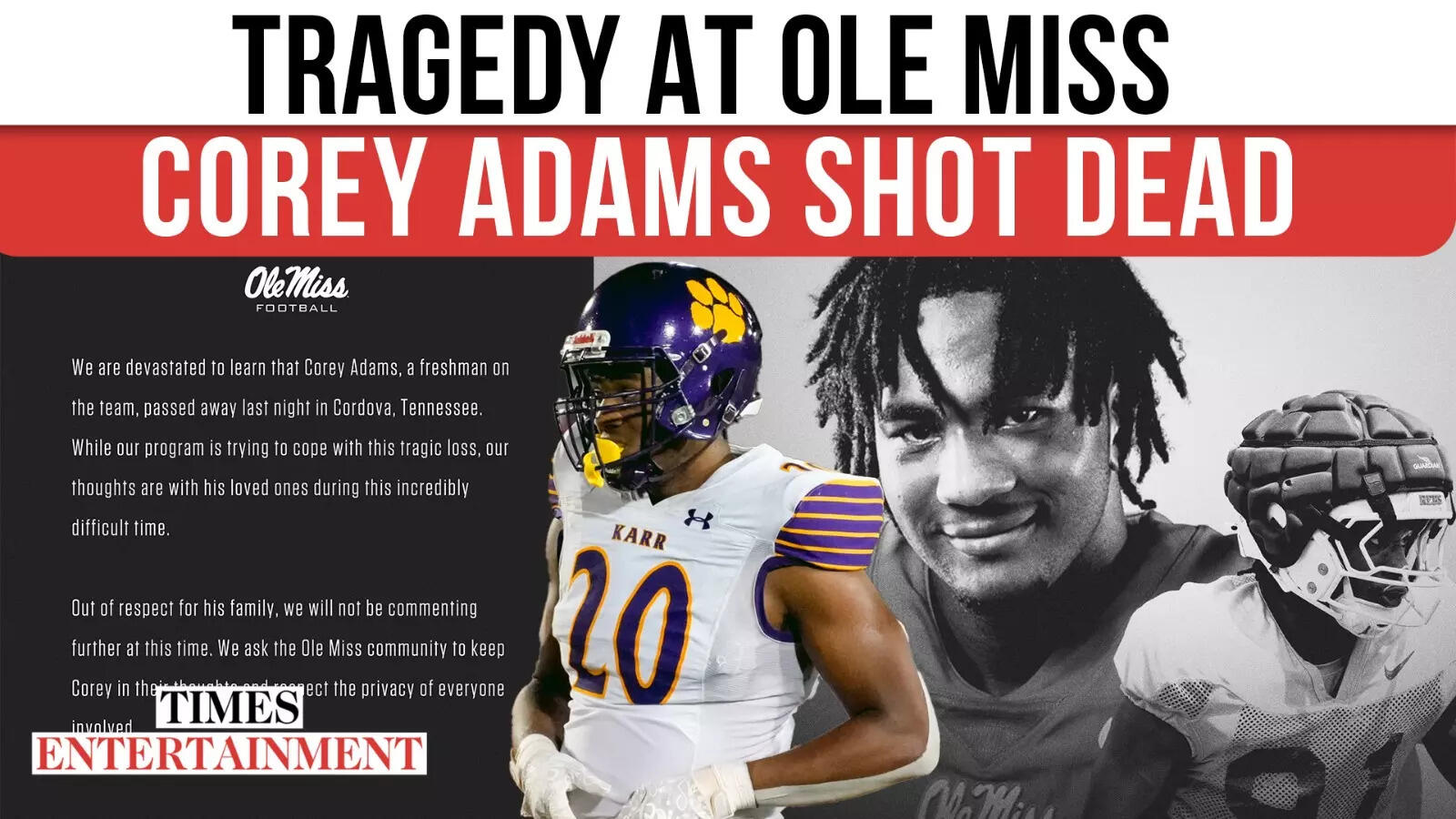 Rising Football Star Corey Adams Gunned Down at 18, 4 Others Injured in ...