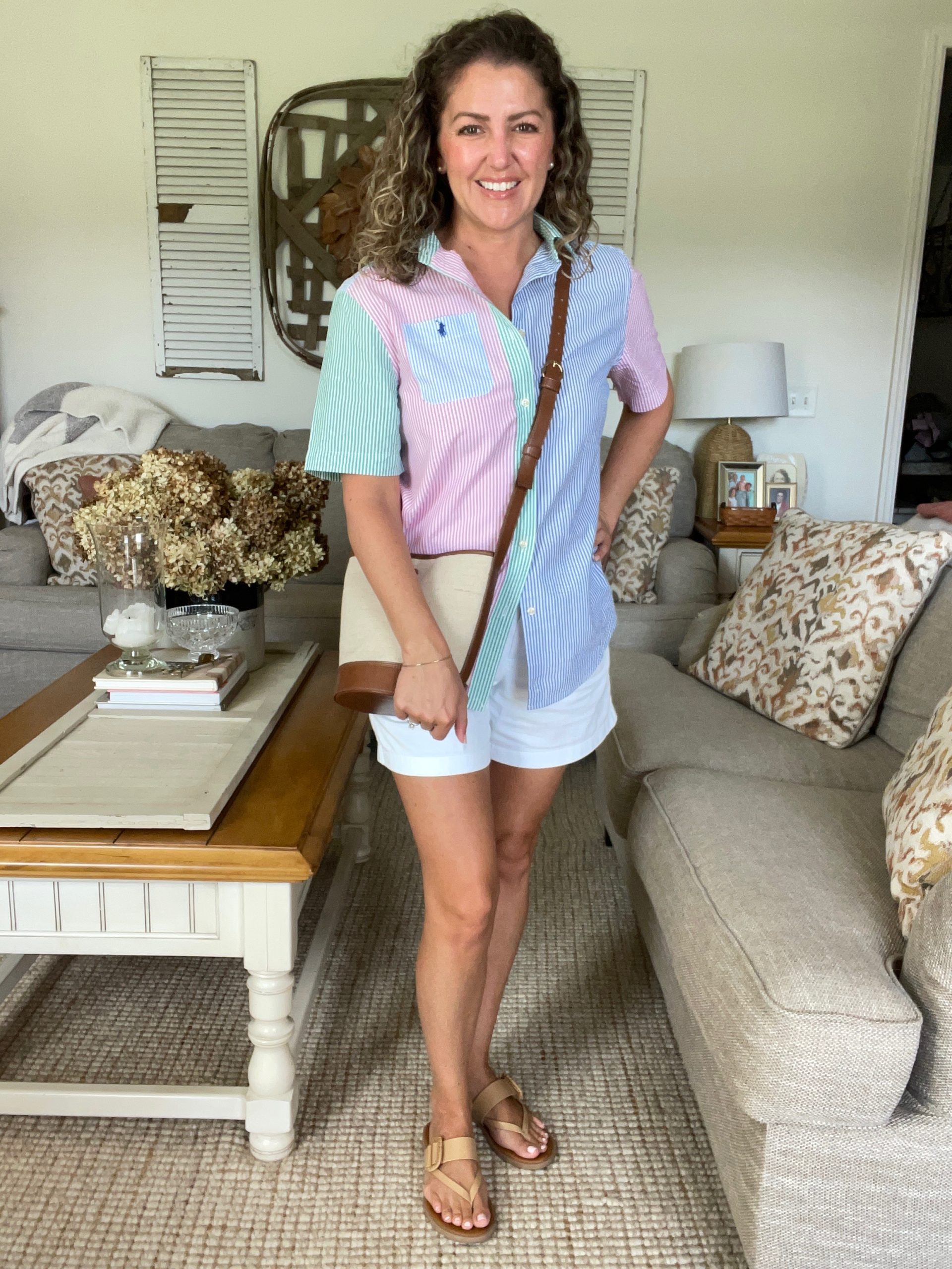 My Summer OOTD: Thrifted Ralph Lauren Button Down & Classic Staples