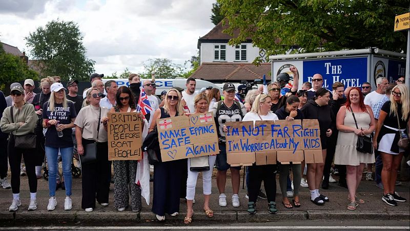 UK police arrest six people after asylum seeker hotel protest turns violent