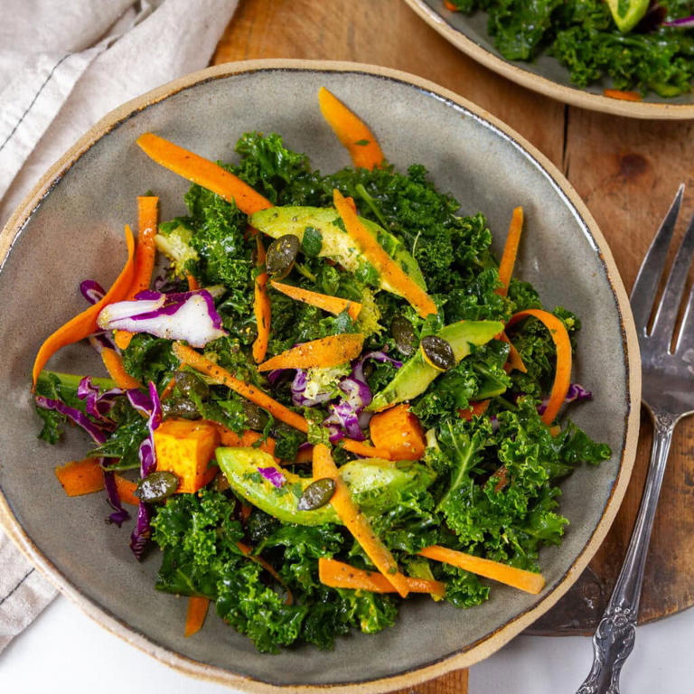 Garden to table kale salad