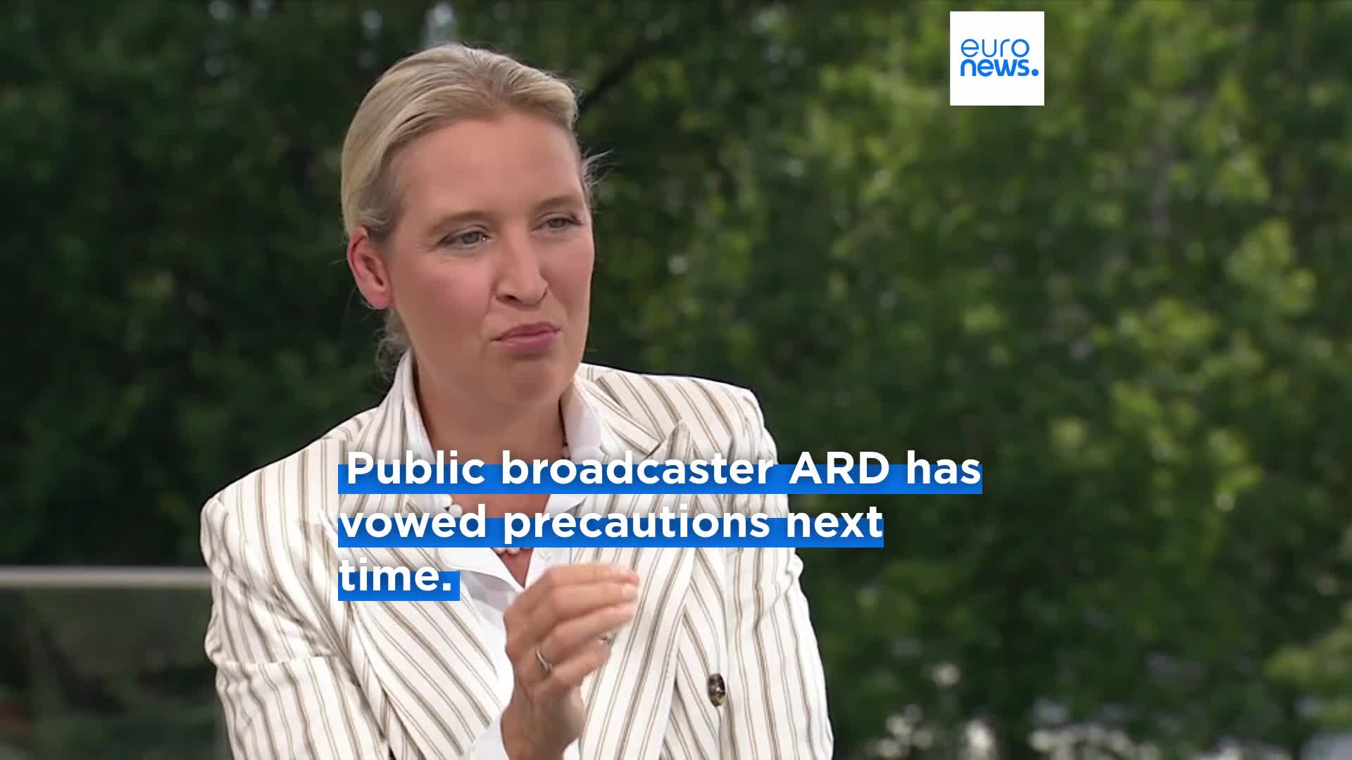 Protesters drown out live interview with far-right AfD party leader ...