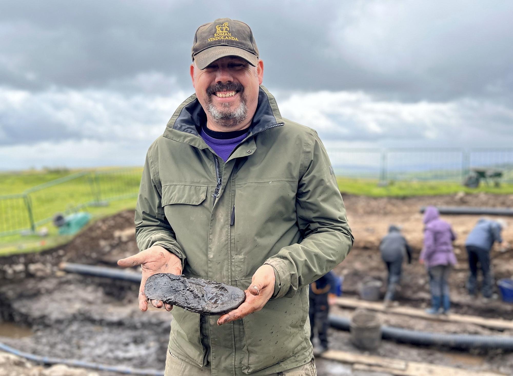 Huge 12.8in Roman shoe discovered near Hadrian's Wall in Northumberland