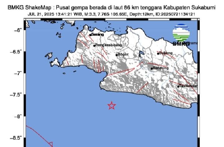 BMKG: Sukabumi Kembali Diguncang Gempa, yang Terbaru M3,3