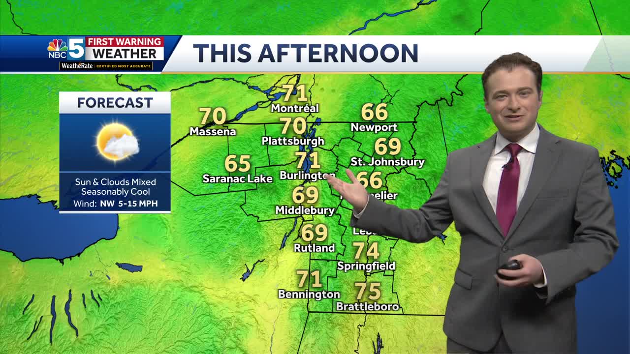 Cooler conditions Monday with a decent amount of sun in Vermont, New ...