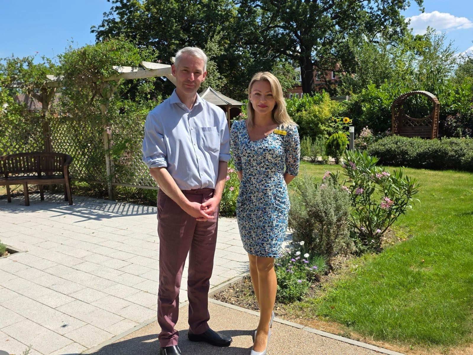 Woking MP gets warm welcome from West Byfleet care home residents