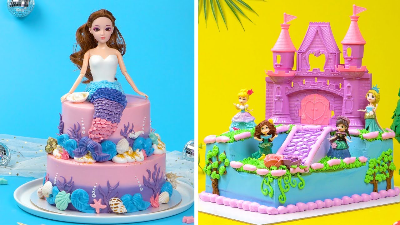 How to Make Satisfying Fantasy Cakes 🧜‍♀️🏰 | Mermaid Doll & Princess ...
