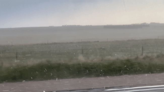 Storm Chaser’s Windshield Smashed by 'Baseballs' as Heavy Hail Hits Vehicle