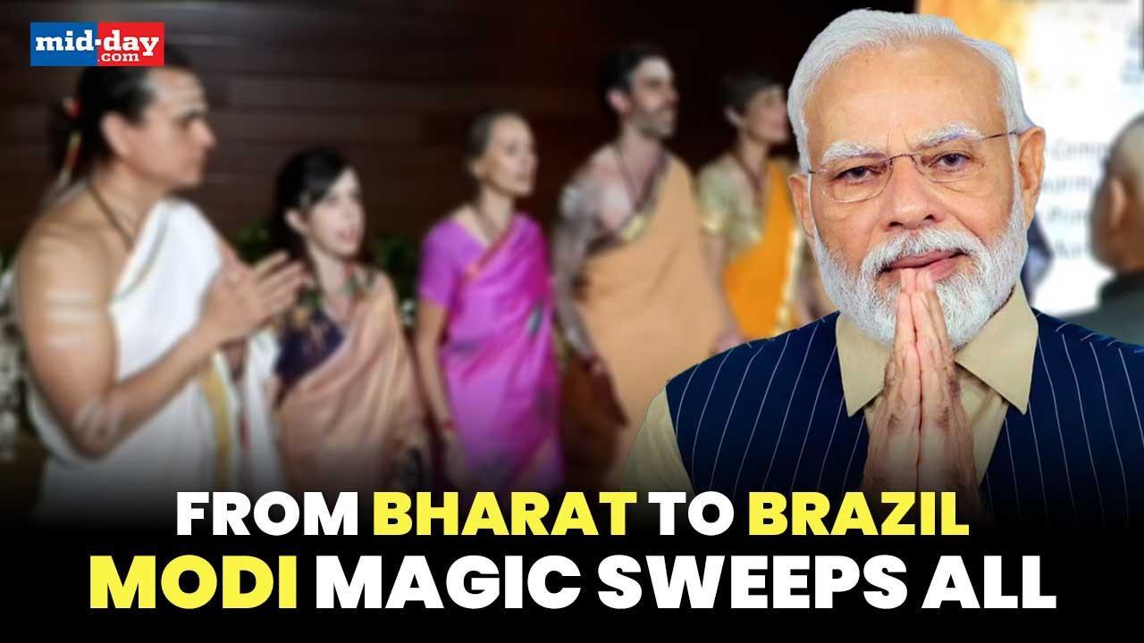 PM Narendra Modi Welcomed in Brazil with Sacred Shiva Chants | BRICS ...