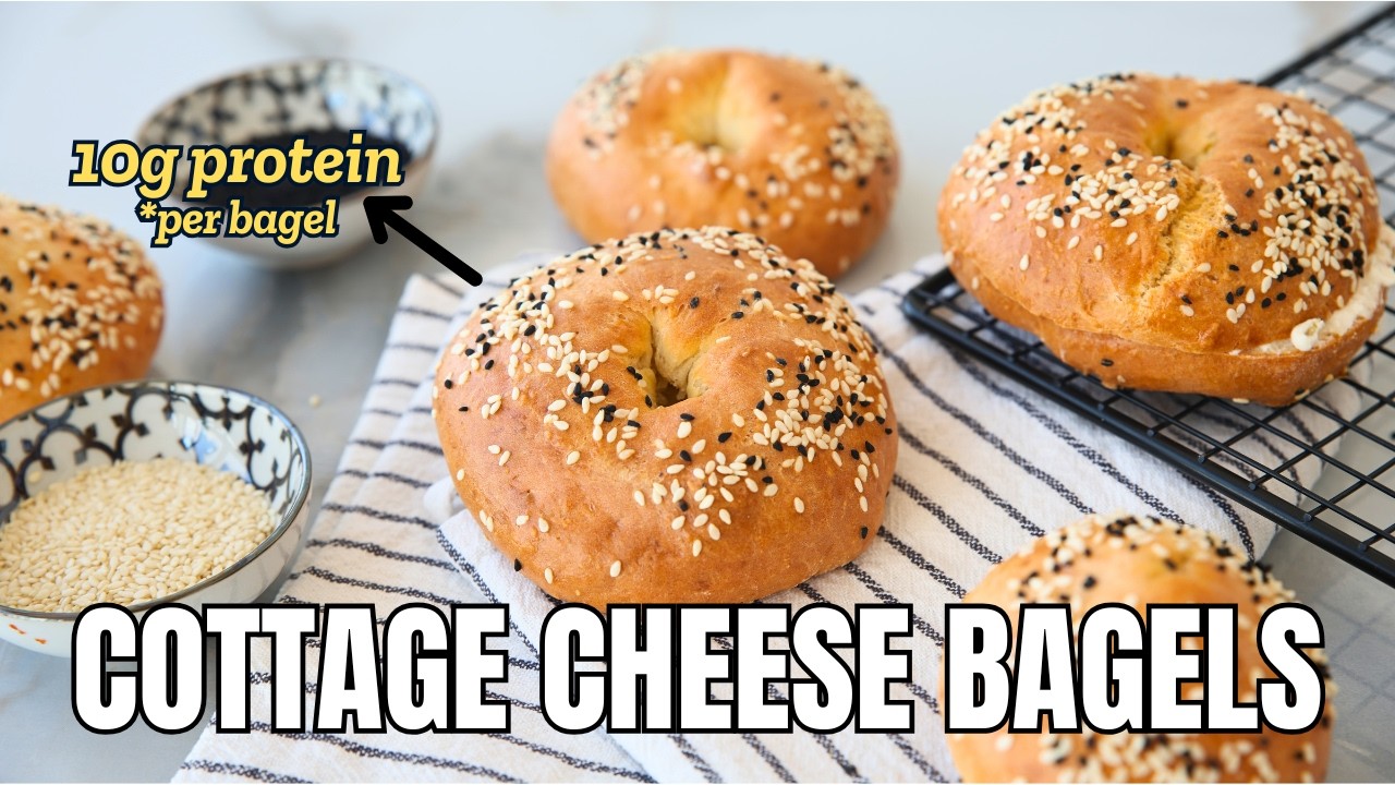 High Protein Bagels Made with Cottage Cheese