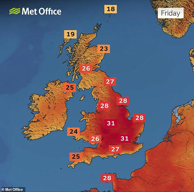 Temperatures to reach 25C today in UK ahead of third heatwave beginning ...