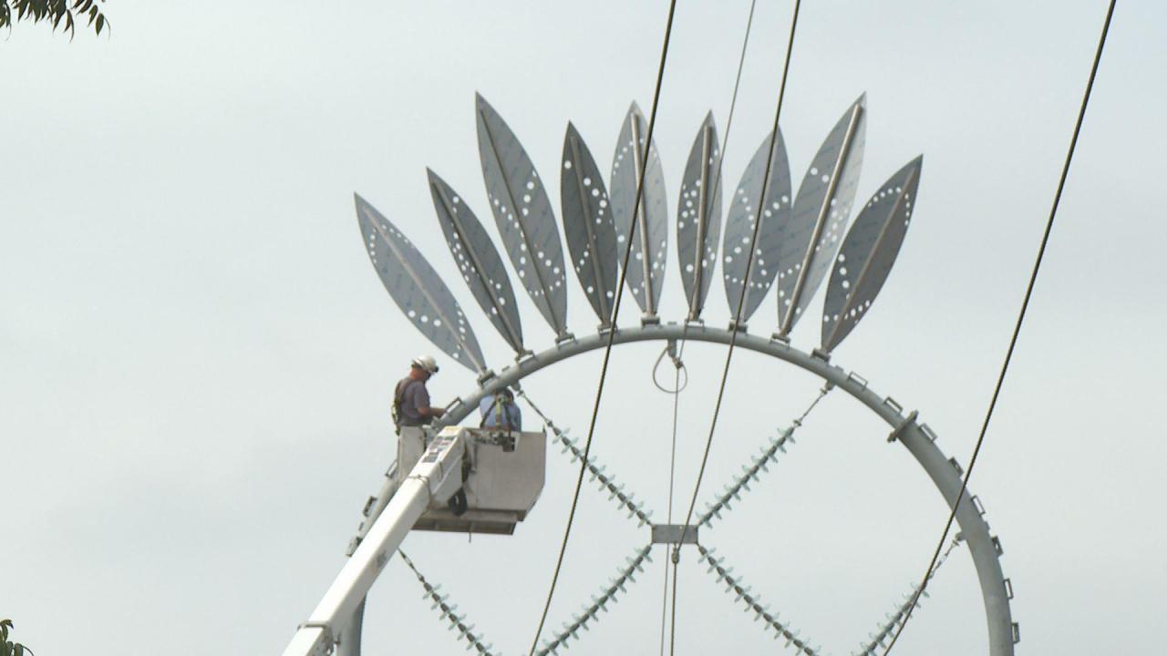 Sunflower tower installation begins at Dix Park