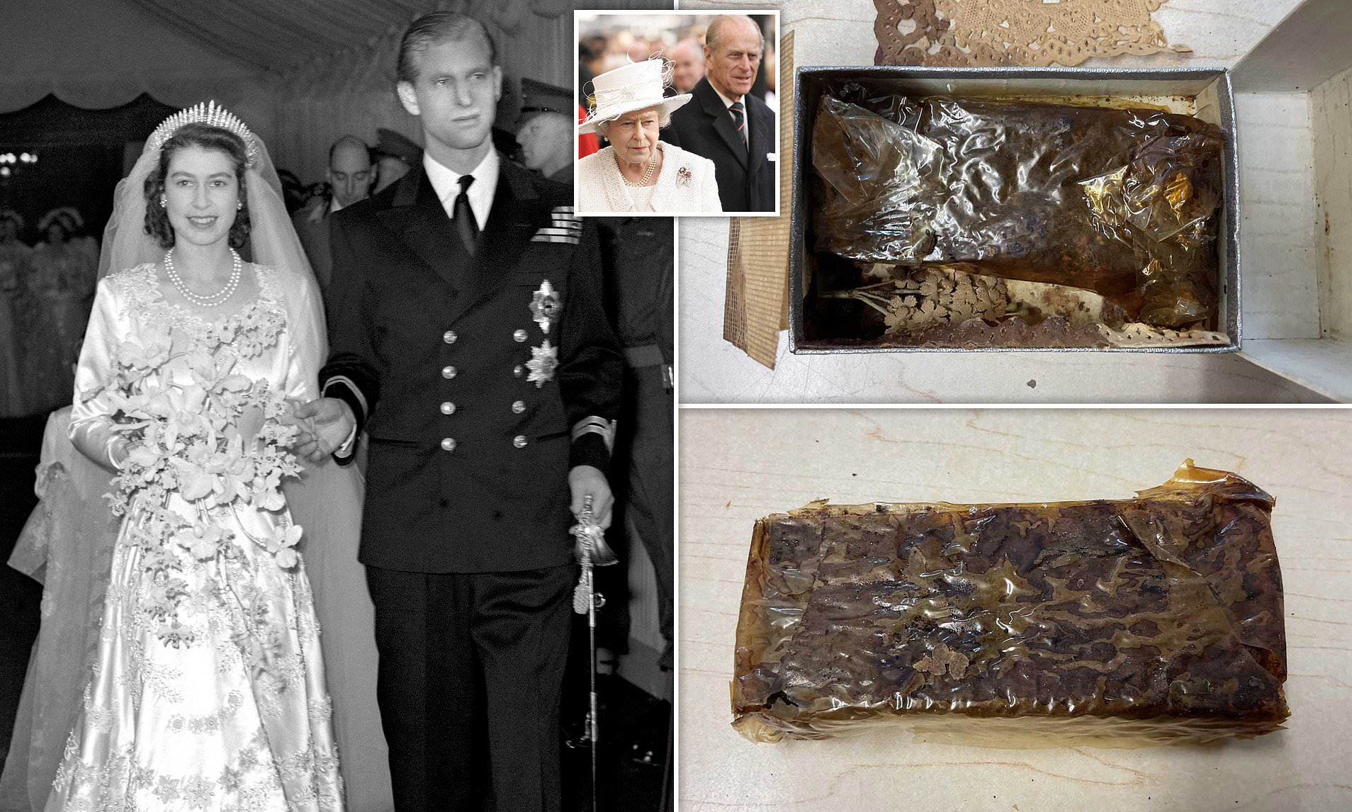 Piece of Queen Elizabeth and Prince Philip's wedding cake is sold after ...
