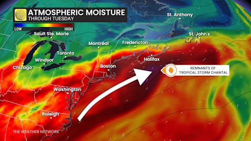 Post-tropical storm Chantal brings heavy rain to the Maritimes