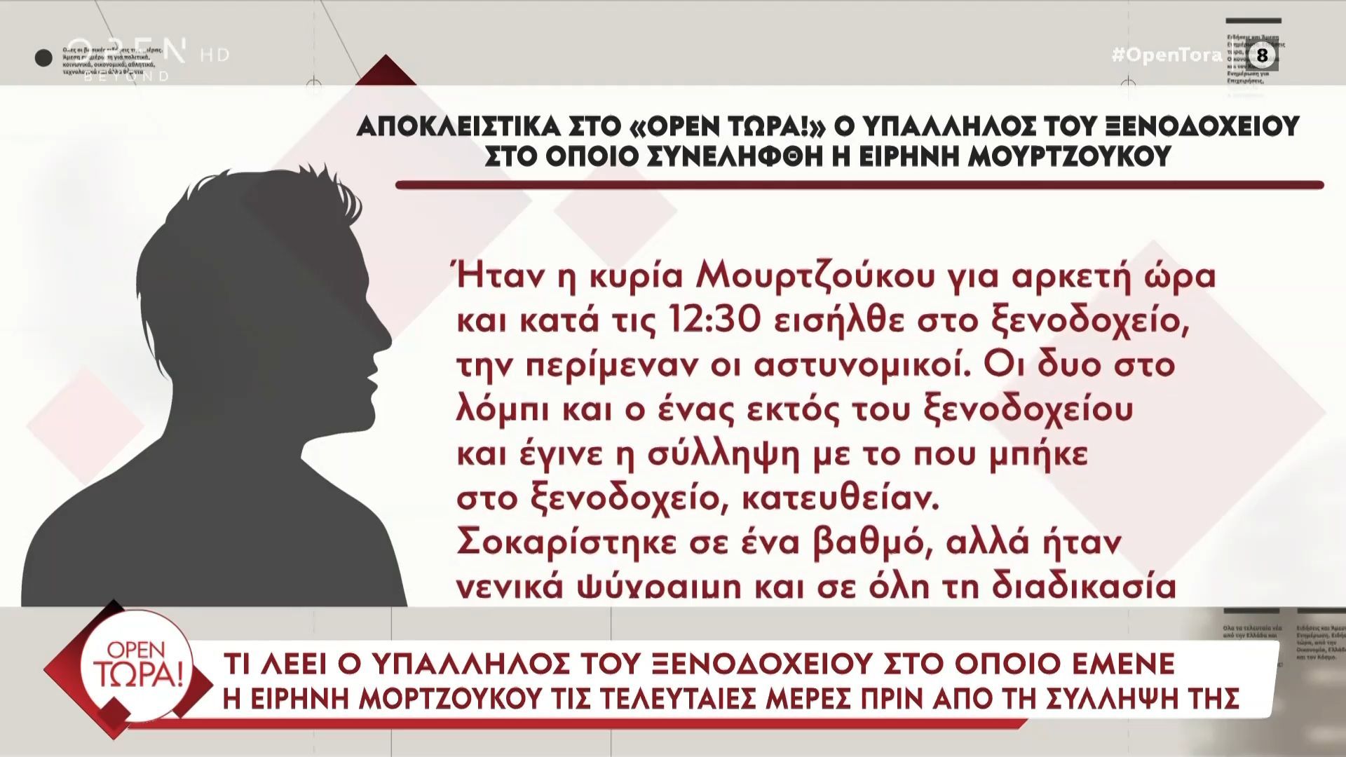 Τι λέει ο υπάλληλος του ξενοδοχείου στο οποίο έμενε η Μουρτζούκου τις ...