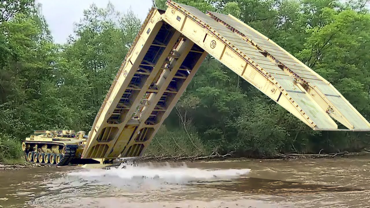 Transformer bridge tank from the US Army seen in operational deployment
