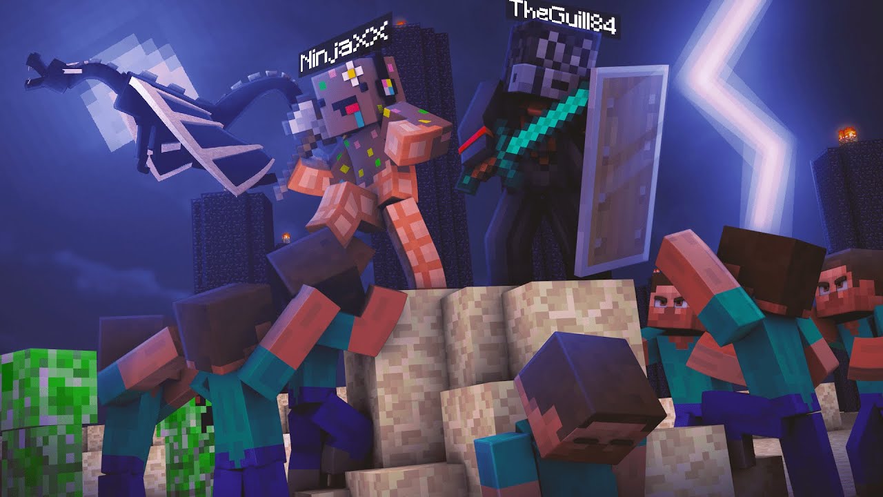 J'ai fini Minecraft contre 100 bots cheatés (ft Ninjaxx)