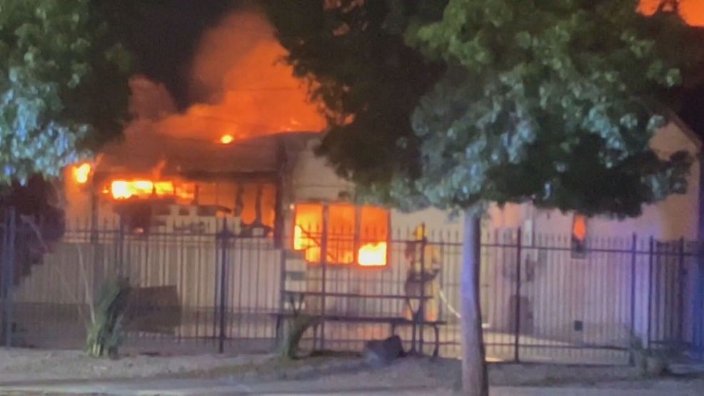 Massive fire torches house in Downtown Las Vegas