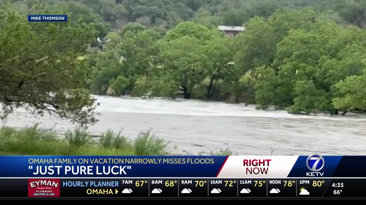 Omaha family narrowly escapes Texas flooding